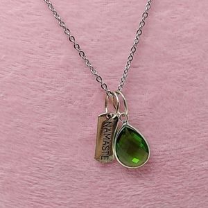 Jewelry | Namaste Necklace Emerald Colored Faceted Crystal | Poshmark